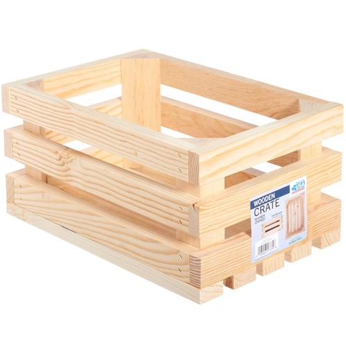 Wood Slatted Crate, Brown, 7.15" High x 10" Wide x 15" Deep | eBay