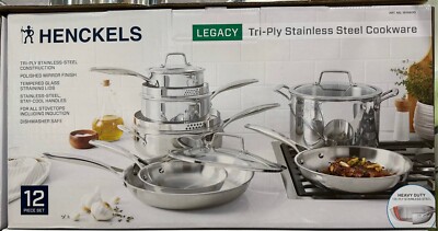 Henckels Tri-Ply Clad Stainless Steel 12-piece Cookware Set | eBay