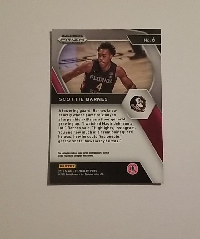 2021 Panini Prizm Draft Picks Basketball Scottie Barnes Rookie #6 | eBay