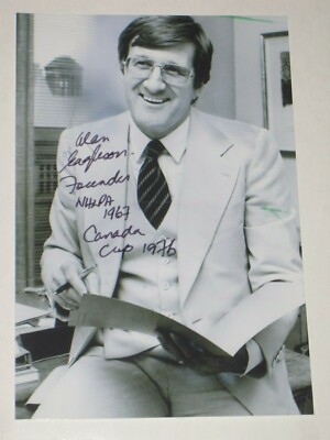 Team Canada ALAN EAGLESON Signed 4x6 Photo NHL HOF HOCKEY AUTOGRAPH 1A ...
