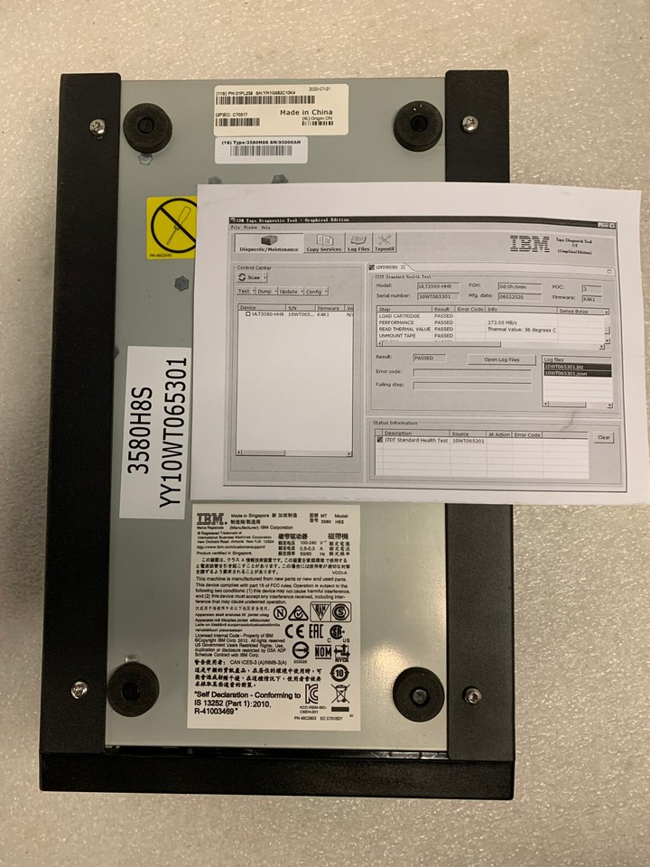 IBM 3580-H8S TS2280 Tape Drive with HHLT08 SAS drive 01PL238 | eBay