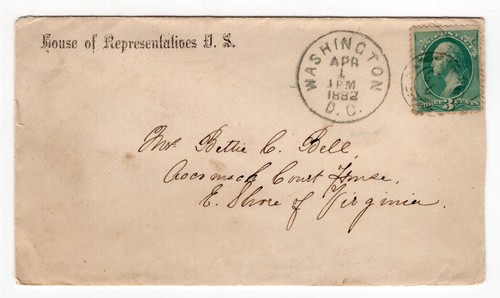 USA House of Representatives 3¢ Green 1882 Washington DC House '2 ...