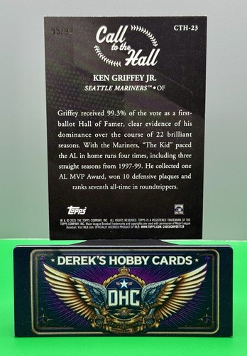 2025 Topps Ken Griffey Jr. #CTH-23 Call To Hall Green Foil Seattle ...