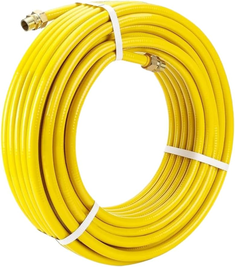 100FT 1/2" CSST Gas Line 1/2In Natural Flexible Gas Line with 2 Male ...