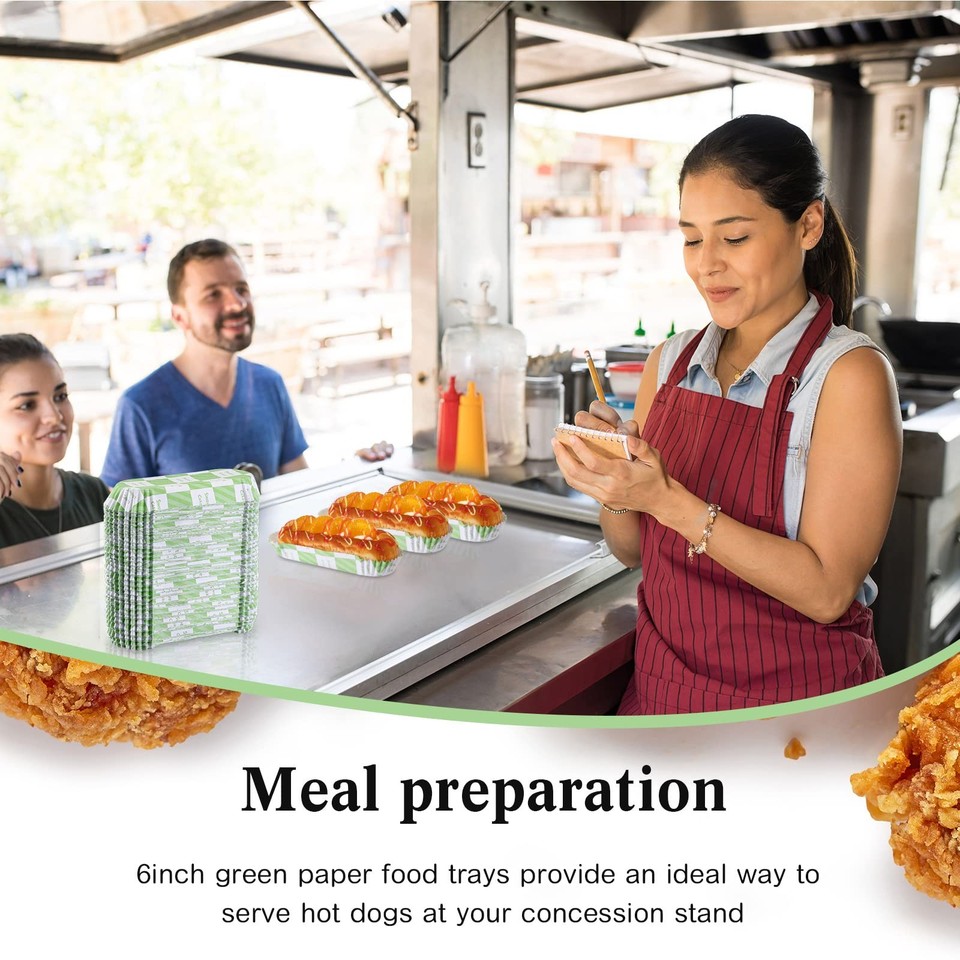 300 Pcs Paper Hot Dog Trays 6 Inch Paper Food Trays Concession Stand S ...