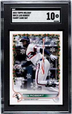 2022 Topps Holiday HW15 Luis Robert CANDY CANE VARIATION SGC 10 GEM ...