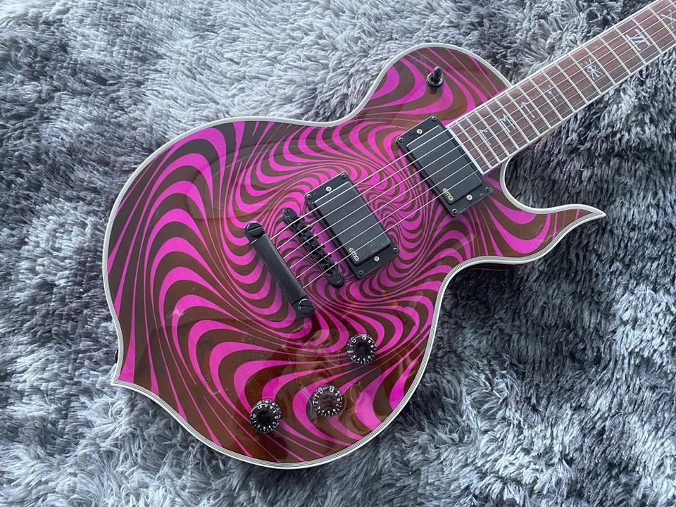 Purple Color Black Psychedelic Electric Guitar 2H Pickups Black ...