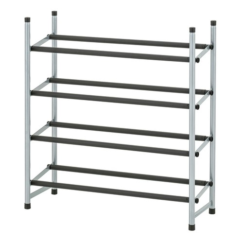 Mainstays 4-Tier Expandable Shoe Rack – Holds Up to 20 Pairs, Black ...