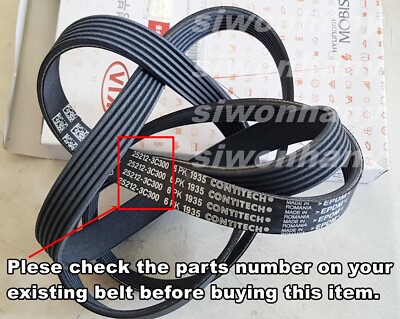 OEM 6PK1935 V-Ribbed Belt Hyundai Genesis Azera KIA Sorento Cadenza ...