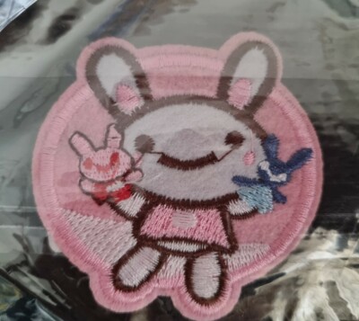 PINK GIRL RABBIT IRON ON PATCH | eBay