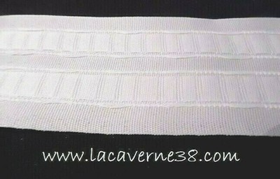 0,55m Ruban galon fronceur ruflette blanc cassé7cm 70mm de large ...