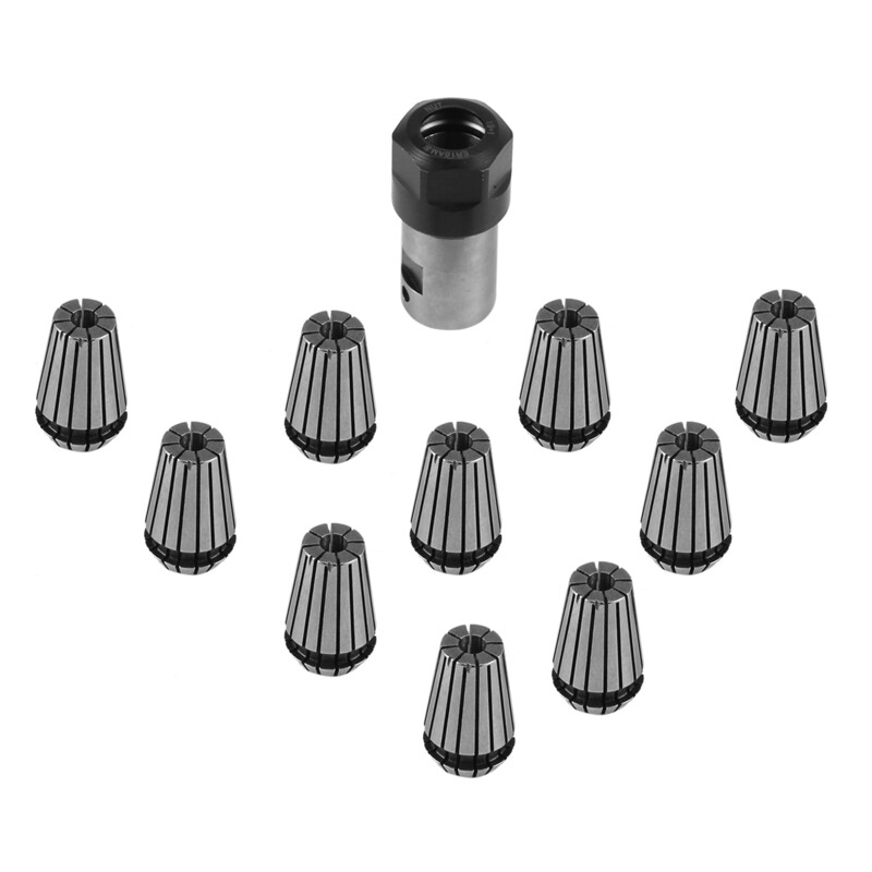 10Pcs Er16 Sp Collet + Motor Shaft 8Mm Extension Rod Holder Cnc Milling ...
