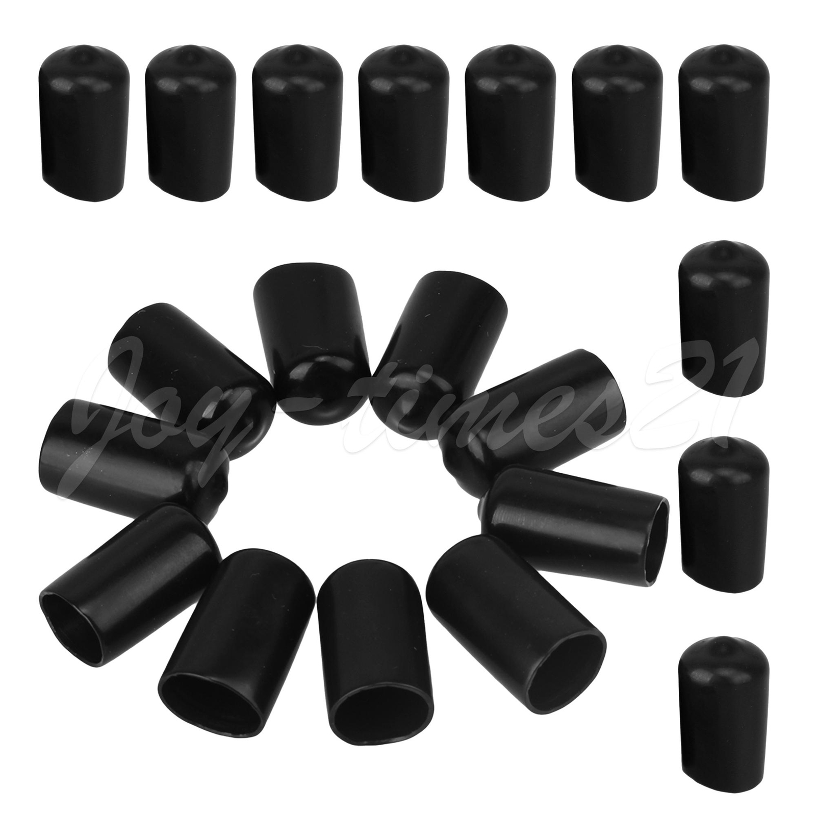 20Pieces Black Round Rubber Pipe End Cap Cover Kit 12 & 14mm Inner Dia ...