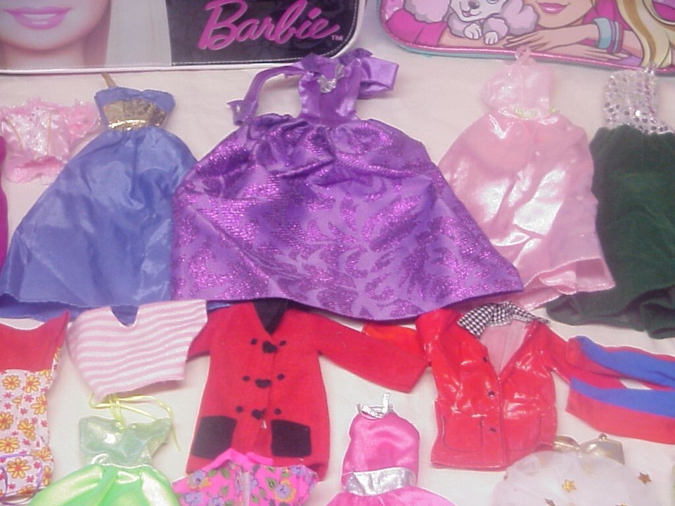 HUGE Lot Barbie Fashion Doll Clothes and Cases ETC. Pre Loved Free Ship ...