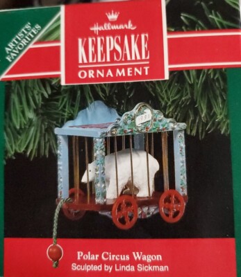 🐦🌟 💖Hallmark Ornament Polar Circus Wagon1991 Polar Bear in Parade ...