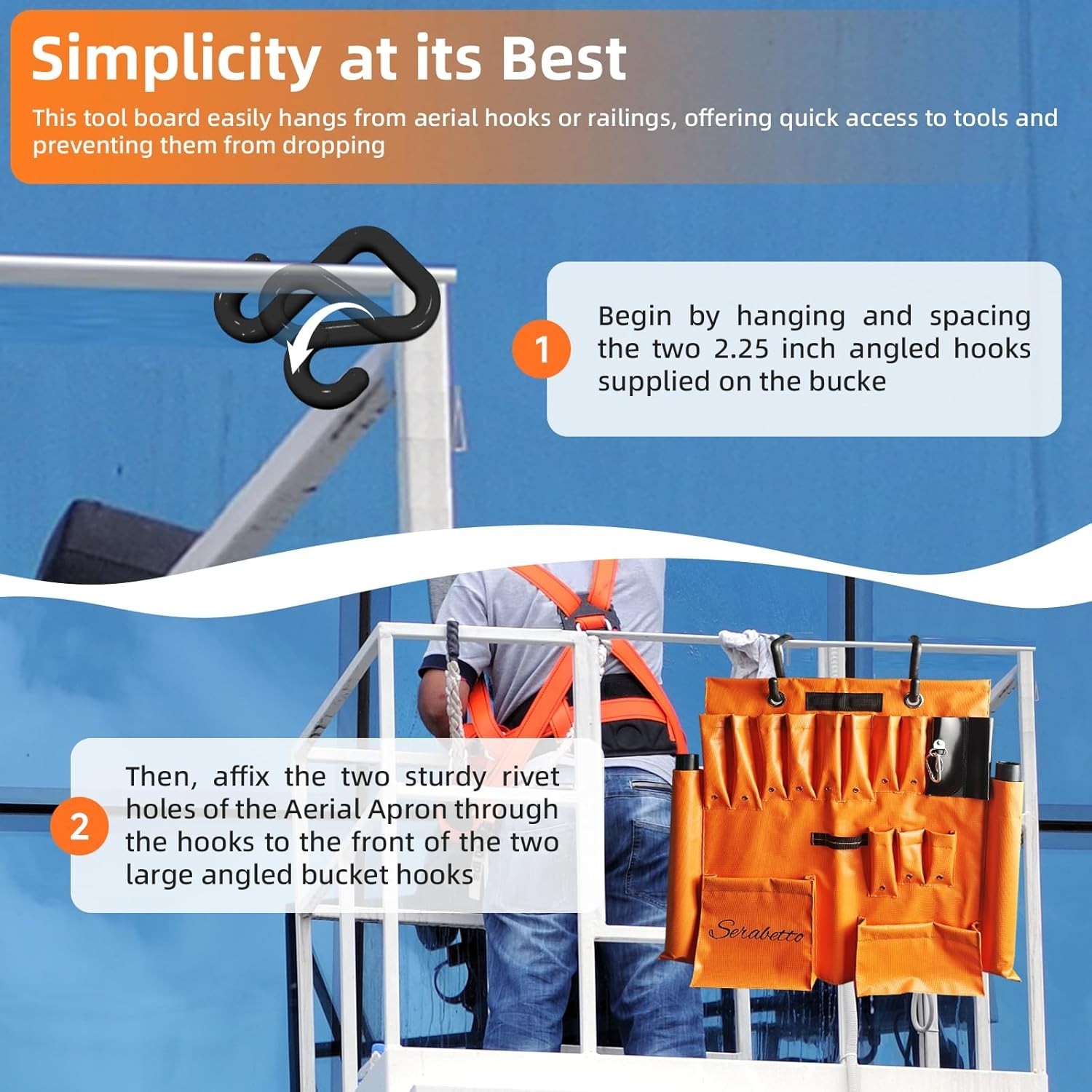 Lineman Tool Board, Aerial Apron with Magnet, Tool Organizer, Bucket ...