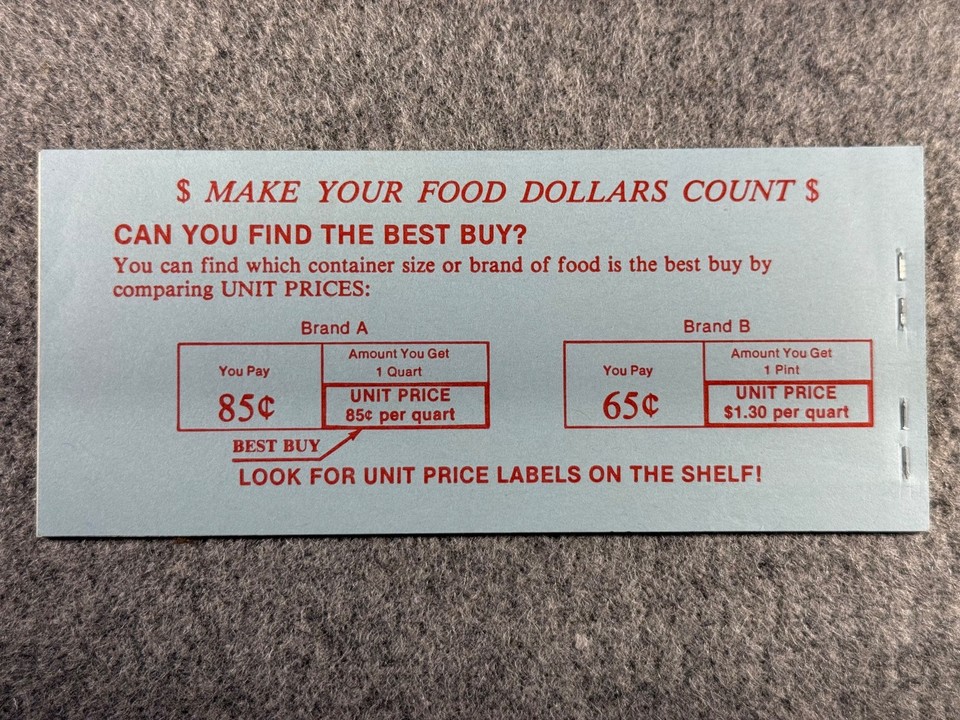 USDA Food Stamp Coupon Book $65 Series 1989 B ** Complete Booklet ...