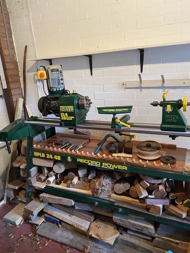Record Power CL4 Wood Turning Lathe Variable Speed Wood Lathe and Tools ...