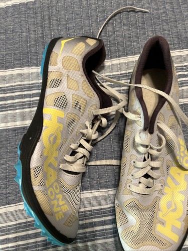 Hoka One One Rocket LD Mens Spikes Sz 8 White Track Running Shoes ...