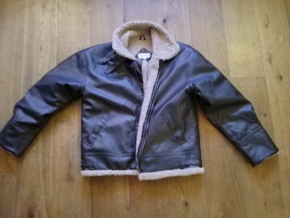 MENS RAF AVIATOR SHEEP SKIN LEATHER BOMBER WINTER FLYING PILOT JACKET ...