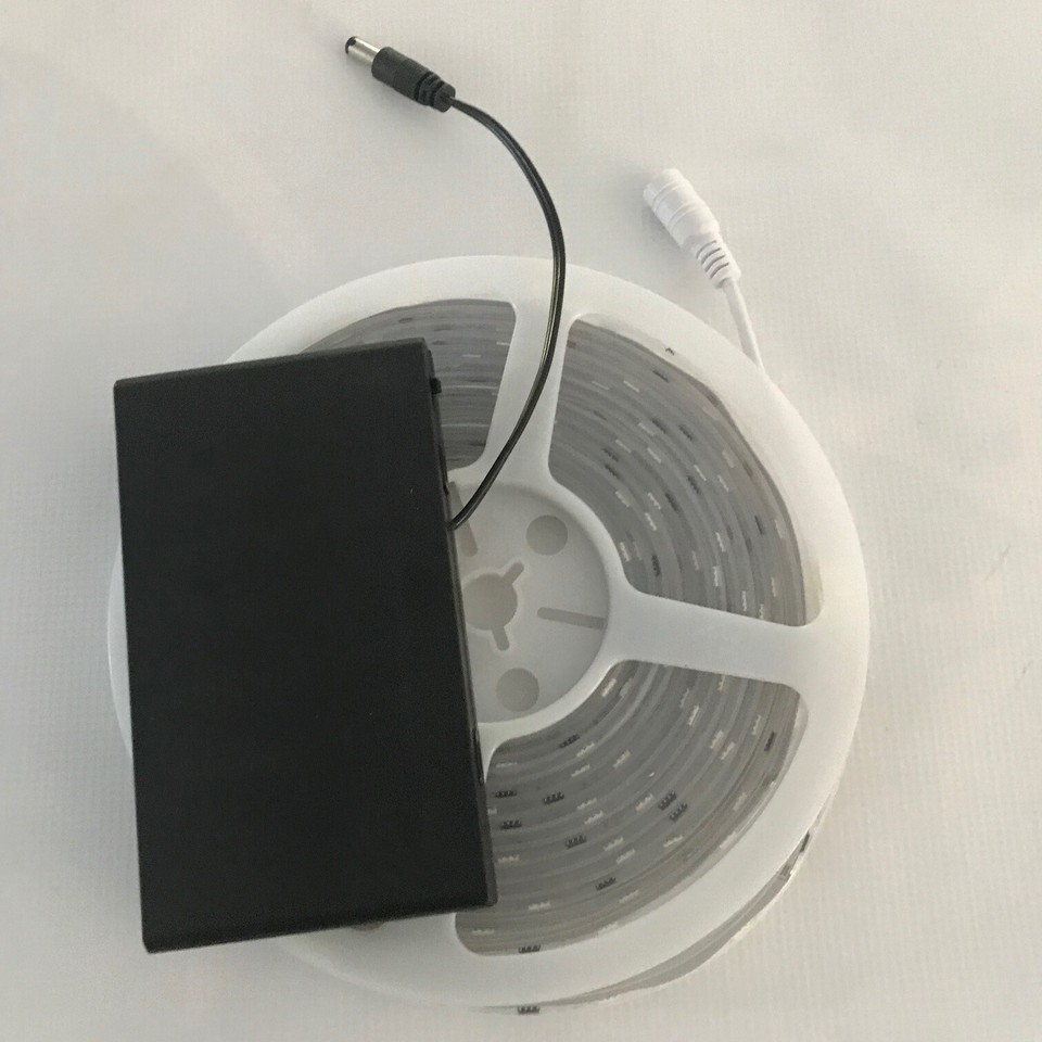 5M Battery Powered Led Strip Lights Cool White Kitchen Bathroom Bedroom ...