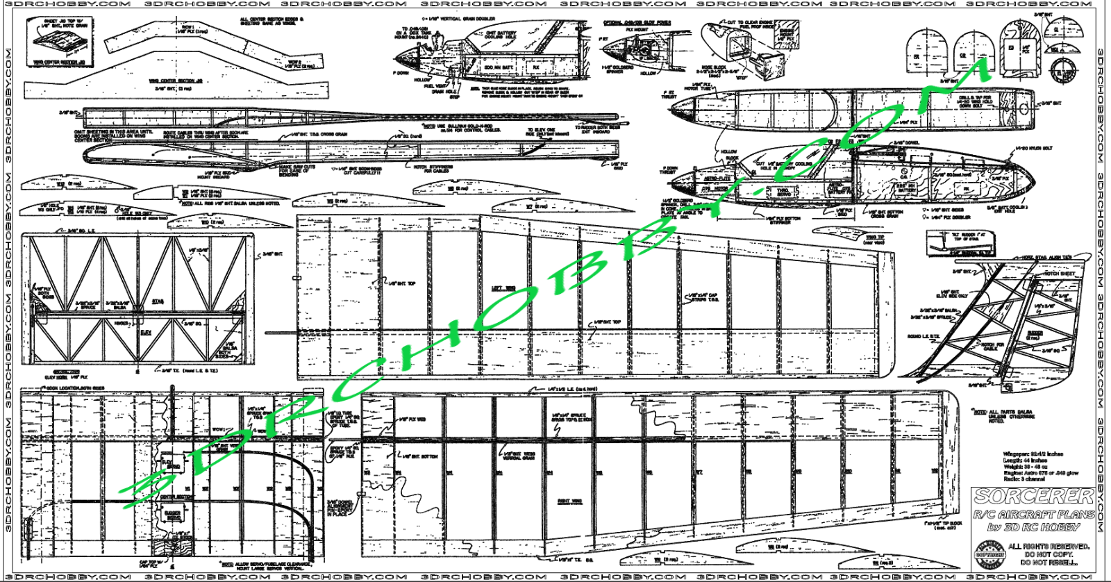 SORCERER 92" Wingspan R/C Airplane Laser Cut Balsa & Ply Short Kit | eBay
