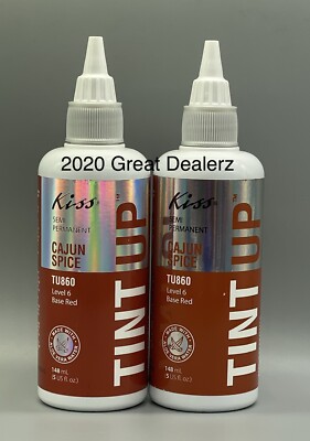 (2) Kiss Semi Permanent Tint Up in Cajun Spice Base Red TU860 Level 6 ...