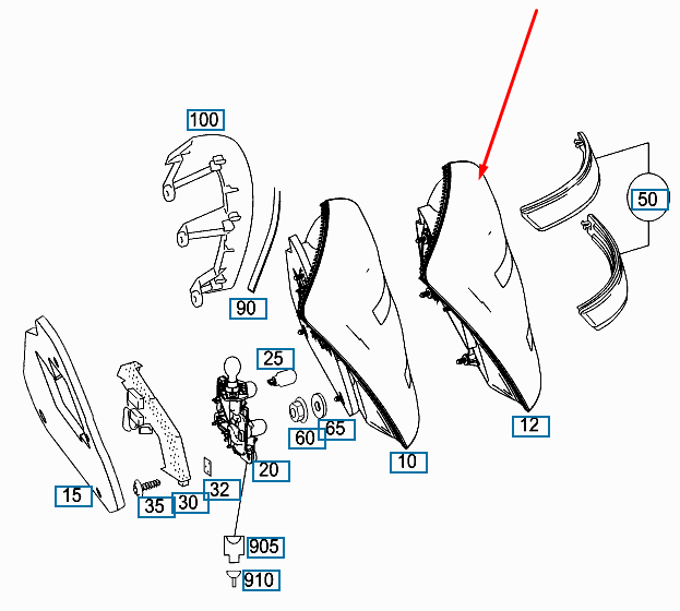MERCEDES-BENZ S-KLASSE W221 Rücklicht hinten links A2218200366 NEUES ...