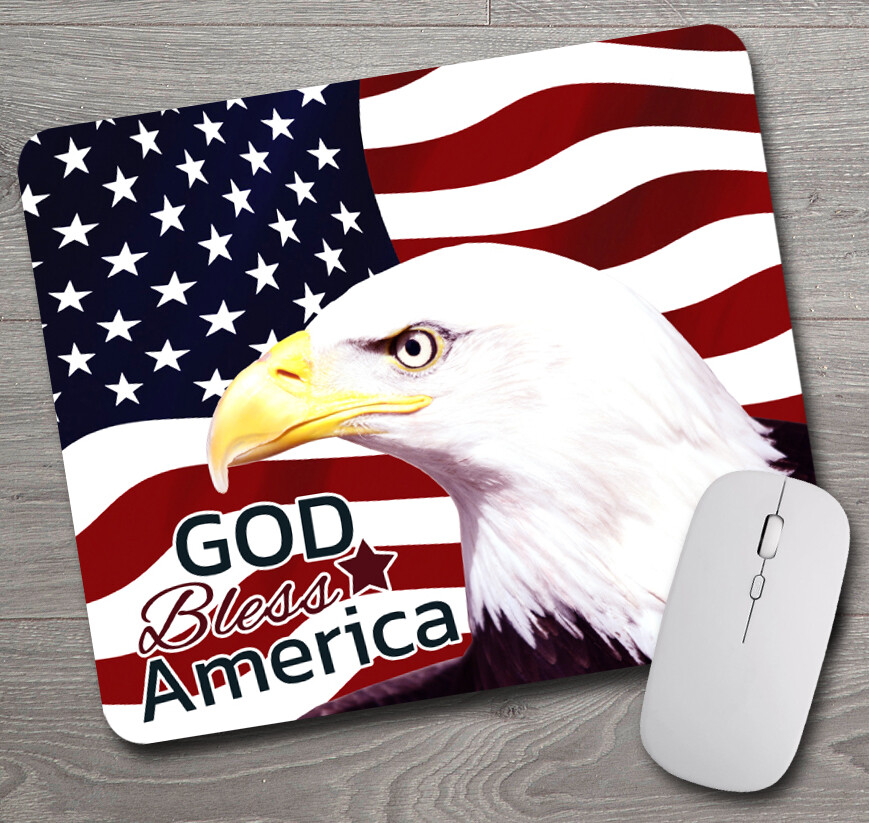 USA American Eagle US Flag ~ Mouse Pad / Mousepad ~ God Bless America ...
