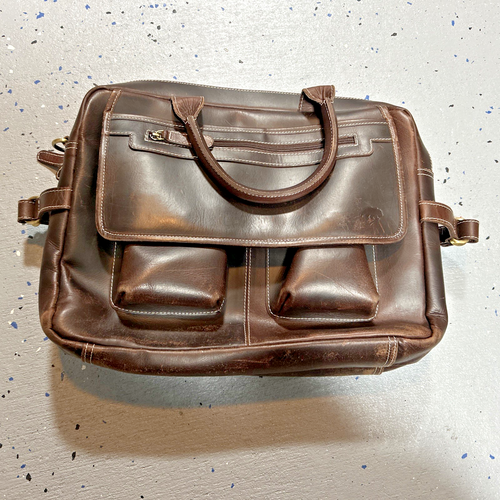 Kodiak Buffalo Leather Antique Brown Pilot Messenger/Laptop Bag | eBay