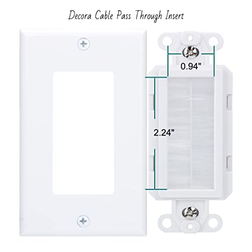 Brush Wall Plate Deco Bristle Insert with Single Gang Mounting Bracket ...