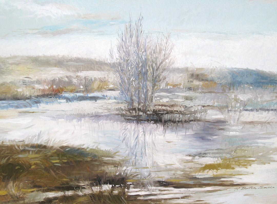 R Bolton Smith "White Washed" Original Oil Painting, winter snow, MAKE ...