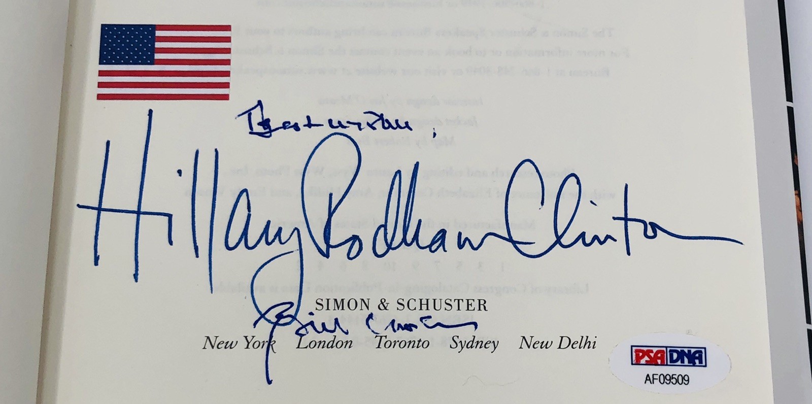 PSA/DNA President BILL & HILLARY CLINTON Signed Autographed HARD ...