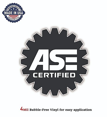 ASE CERTIFIED MECHANIC VINYL DECAL STICKER CAR BUMPER 4MIL BUBBLE FREE ...