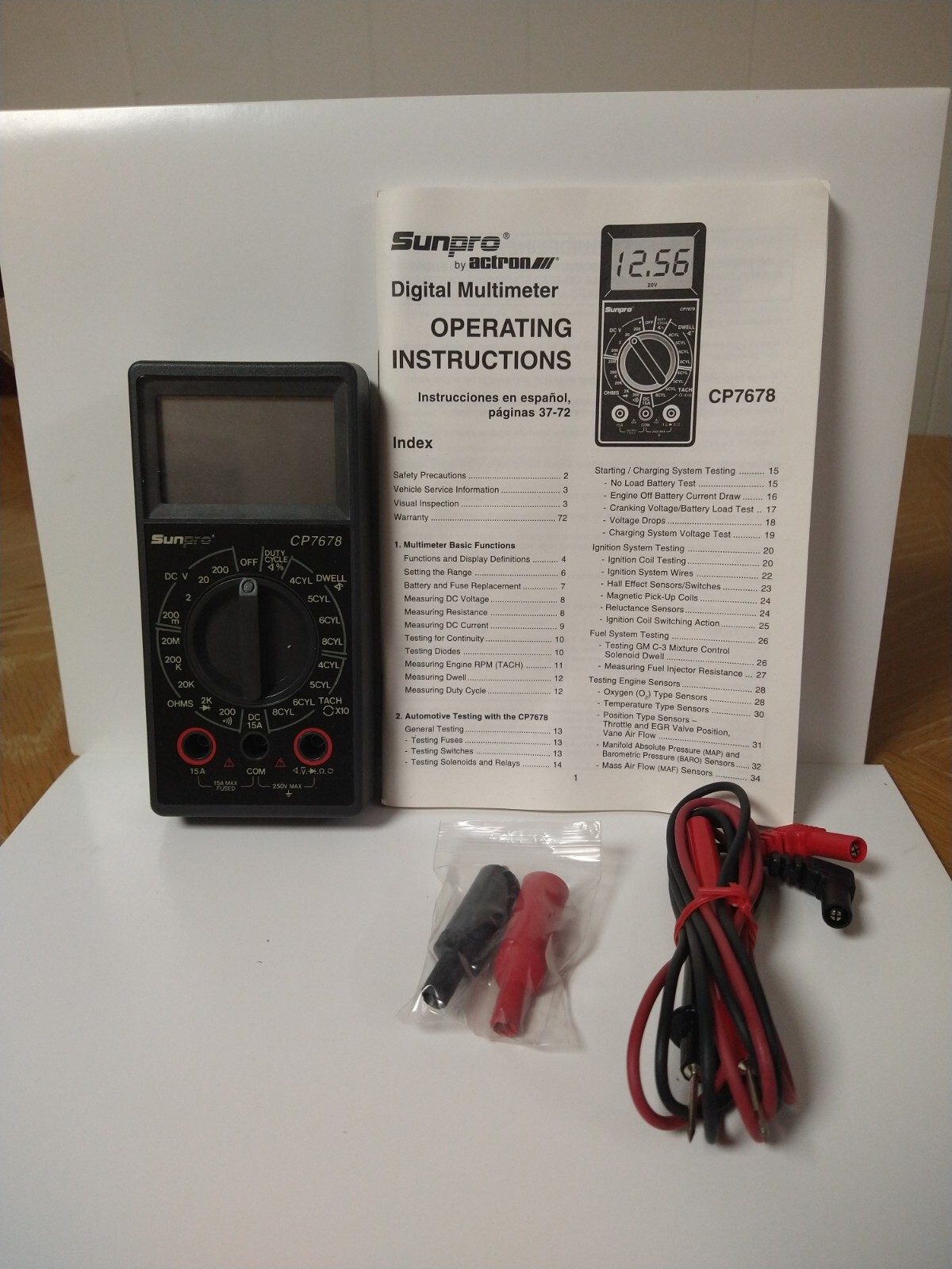 SUNPRO CP7678 Professional Digital Automotive Multimeter Ohm Fast for ...