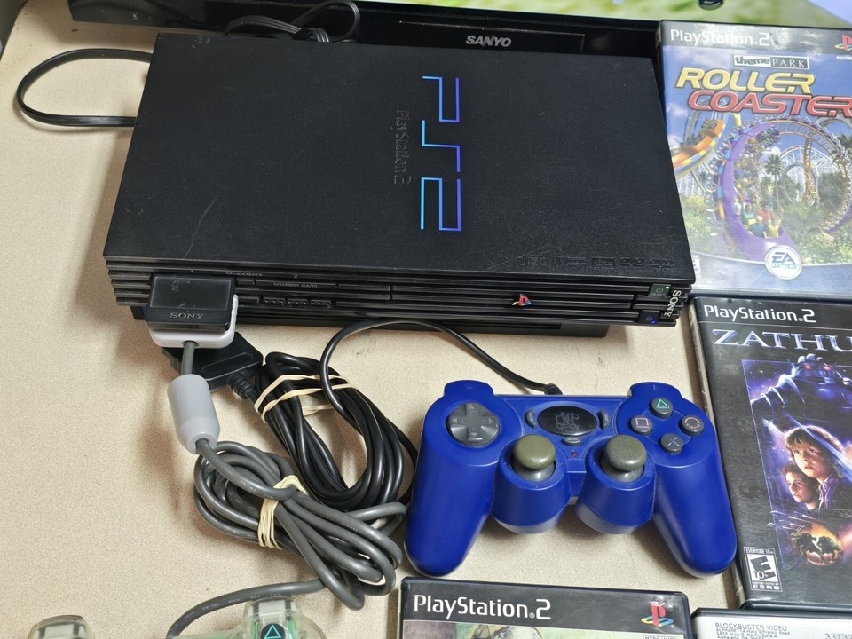Sony PlayStation 2 Bundle PS2 Fat Console & Accessories HDD SCPH-39001 ...