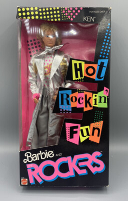 ROCKER KEN~ HOT ROCKING FUN~~ Barbie and the Rockers Doll Mattel, 1986 ...