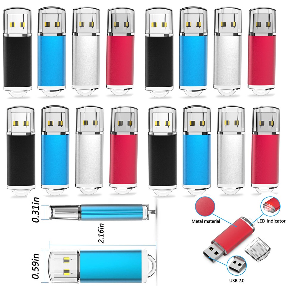 5Pack 1G 2G 4G 8G 16G 32G 64GB USB 2.0 Flash Drive Thumb Flash Memory ...