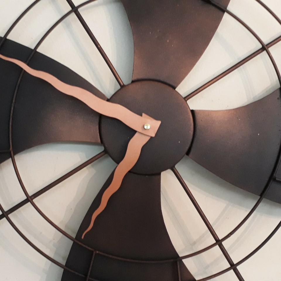 Metal Industrial Black Fan Copper Dust Rustic Vintage 3D Home Decor ...