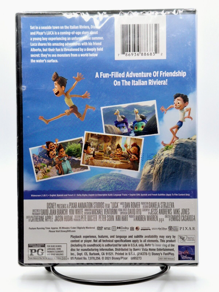 BRAND NE! Luca, 2021, DVD, Jacob Tremblay, Maya Rudolph, Jack Dylan ...