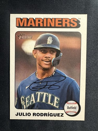 2024 Topps Heritage - Julio Rodriguez White Border - Seattle Mariners ...