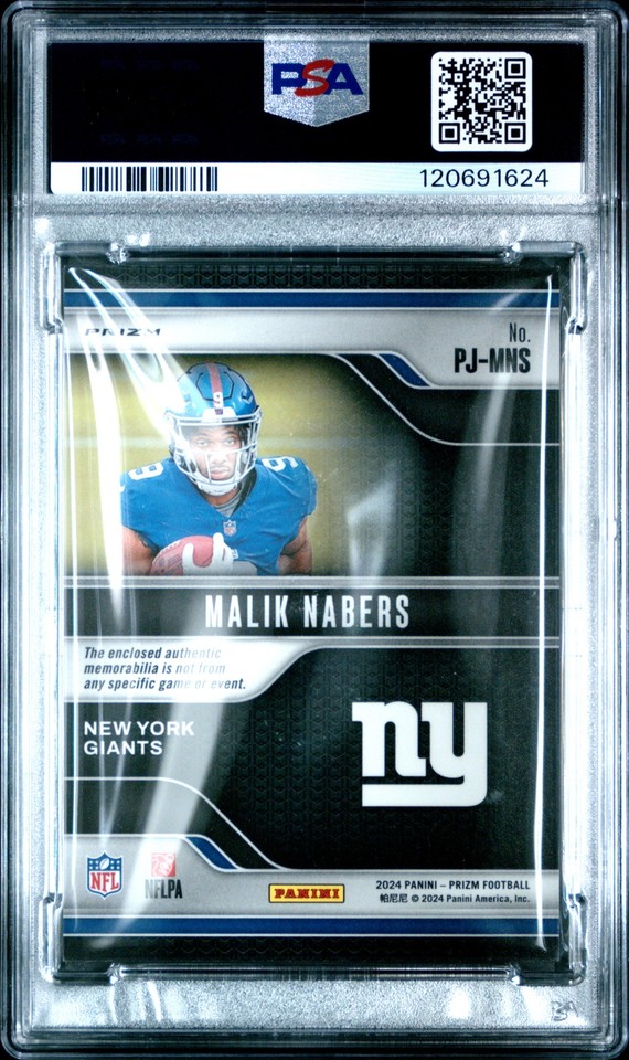 2024 PANINI PRIZM PREMIER JERSEYS PINK PRIZM #PJMNS MALIK NABERS PSA 9 ...