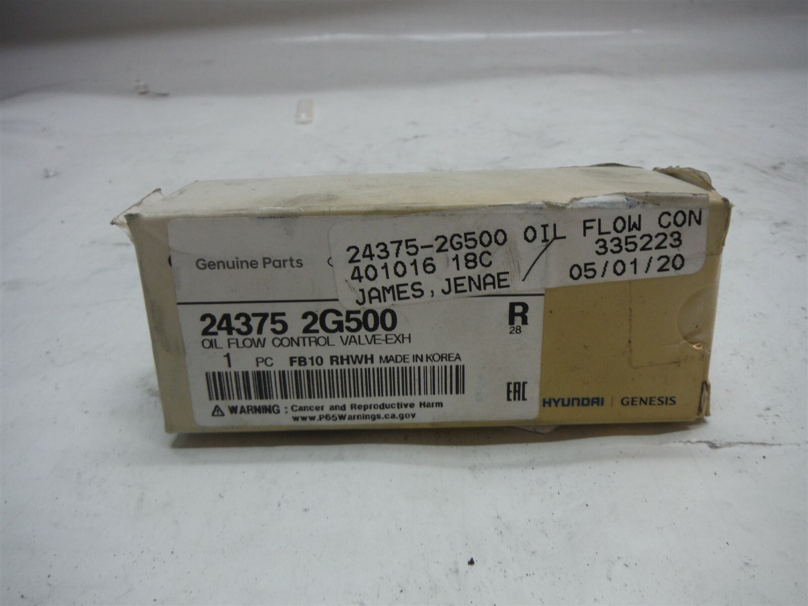 2011-2019 HYUNDAI SONATA SANTA FE TUCSON OIL FLOW CONTROL VALVE OEM ...