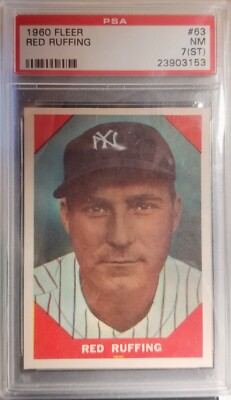 1960 Fleer Baseball #63 Red Ruffing Graded PSA 7 (ST) NM New York ...