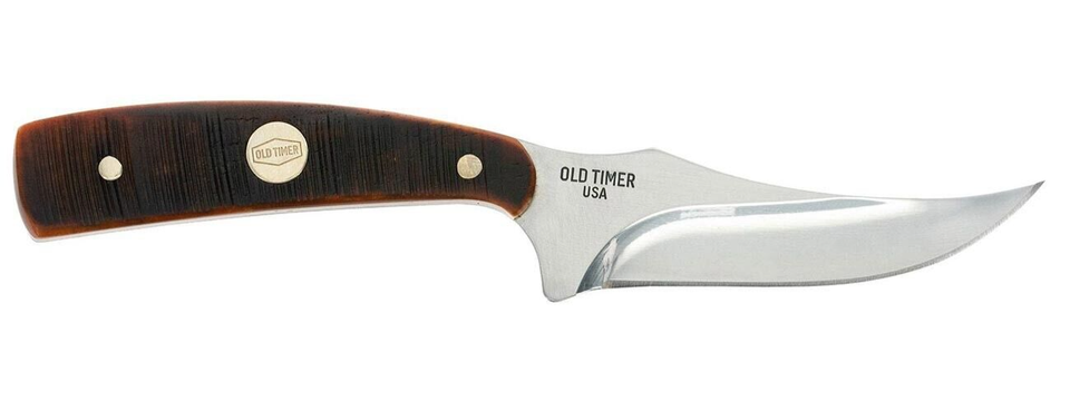 Old Timer SHARPFINGER Chestnut Skinner Knife 3.5" Plain Fixed fish hunt ...