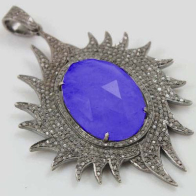 VICTORIAN REPRODUCTION JEWELRY ANTIQUE ROSE CUT DIAMOND 4.24ct SAPPHIRE ...