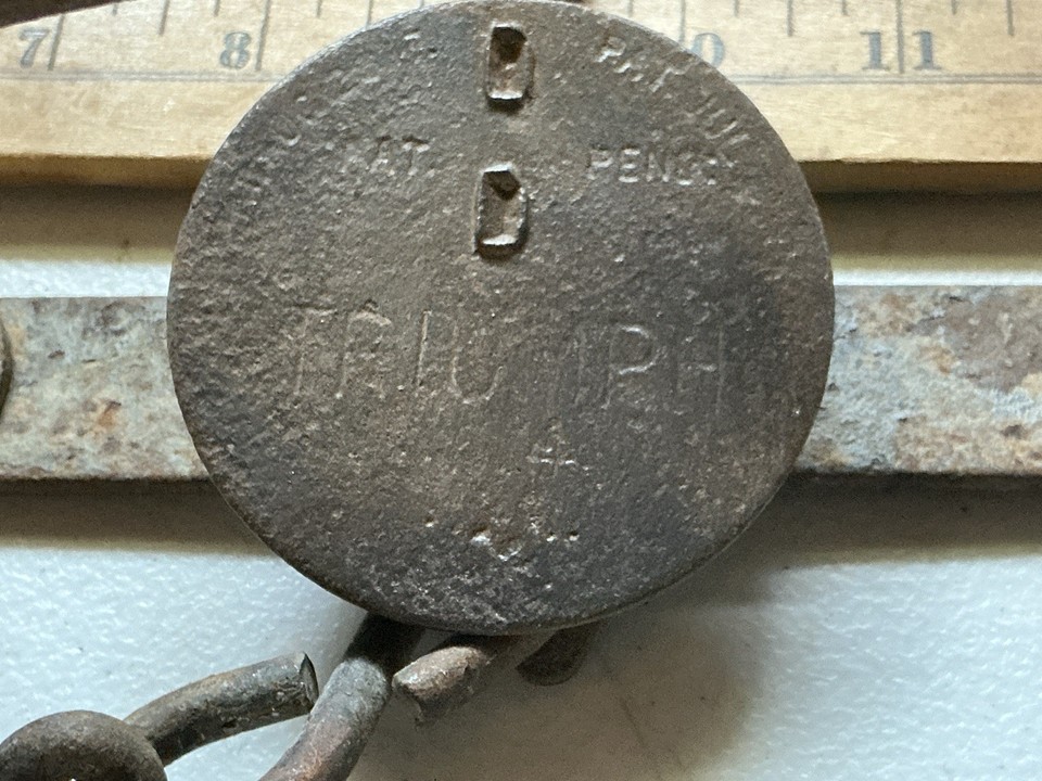 Vintage TRIUMPH #4, Dual Spring, STEEL TRAP, W/ Chain WORKING Cabin Fur ...