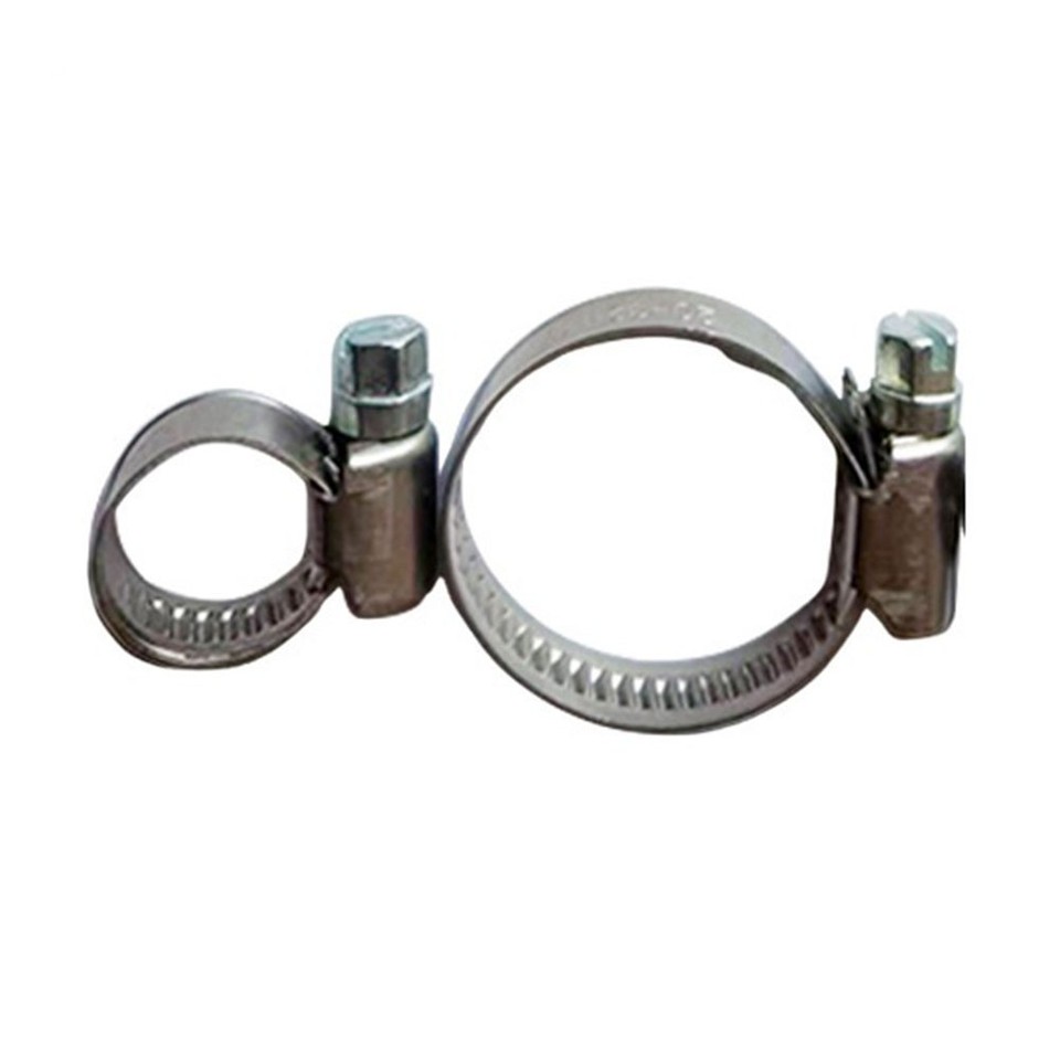 10PCS Stainless Steel Pipe Clamps Hose Clips for Fuel Hose Securing 16 ...