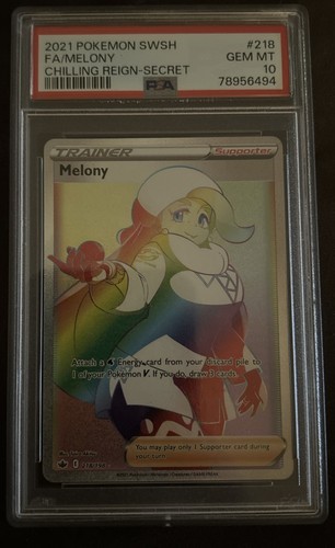 PSA 10 GEM MINT Melony 218/198 Chilling Reign Secret Full Art Pokemon ...