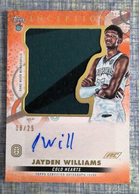 Jayden Williams 2023 Topps Inception Overtime Elite OTE Cold Hearts GU Auto #/25 | eBay